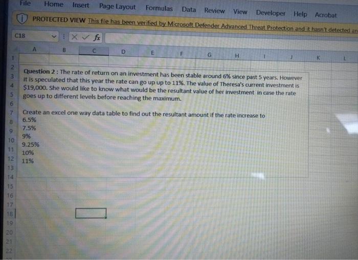 Solved File Home Insert Page Layout Formulas Data Review | Chegg.com