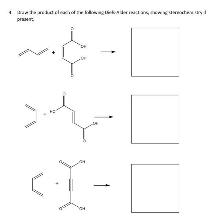 Solved 4. Draw the product of each of the following | Chegg.com