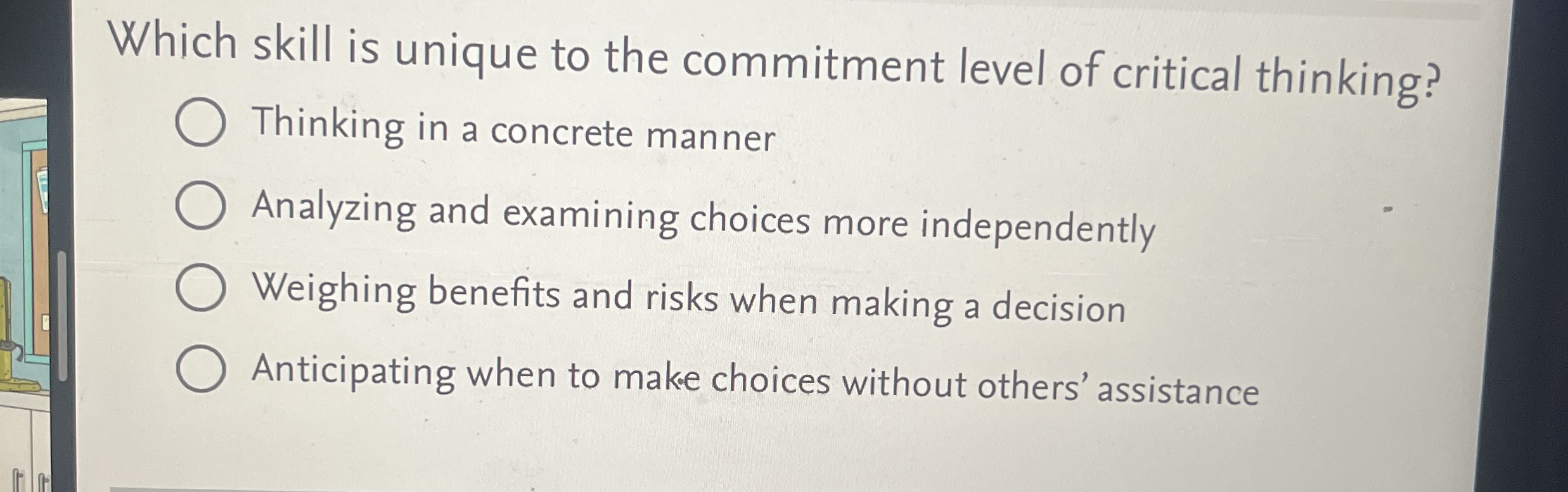 Solved Which skill is unique to the commitment level of | Chegg.com