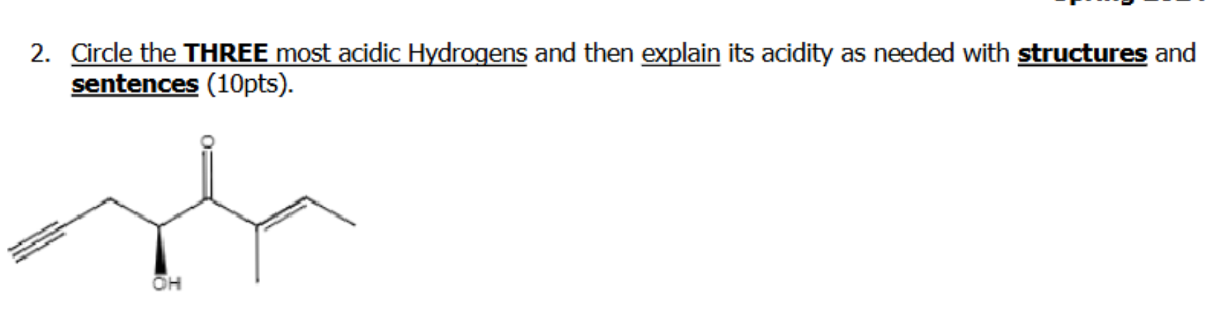 Solved Please help me explain why the three most acidic | Chegg.com