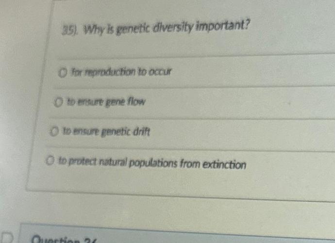 Solved 35.) ﻿Why is genetic diversity important?for | Chegg.com