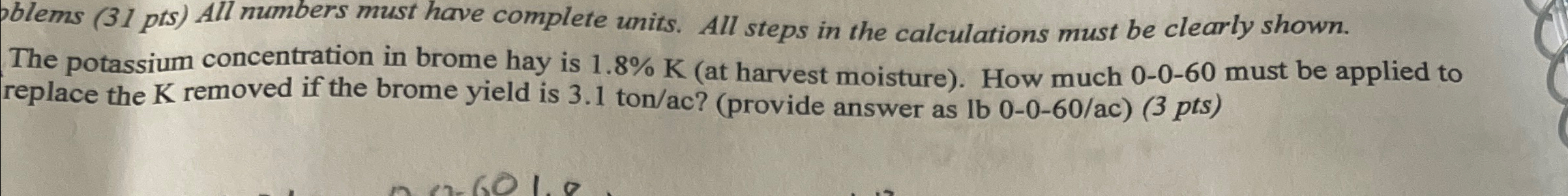 Solved blems (31 ﻿pts) ﻿All mumbers must have complete | Chegg.com