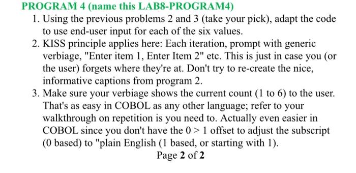 Solved PROGRAM 1 (name this LAB8-PROGRAM1) Think of a use | Chegg.com