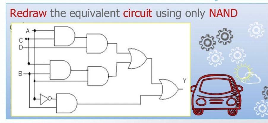 Solved Redraw the equivalent circuit using only NAND A С D B | Chegg.com