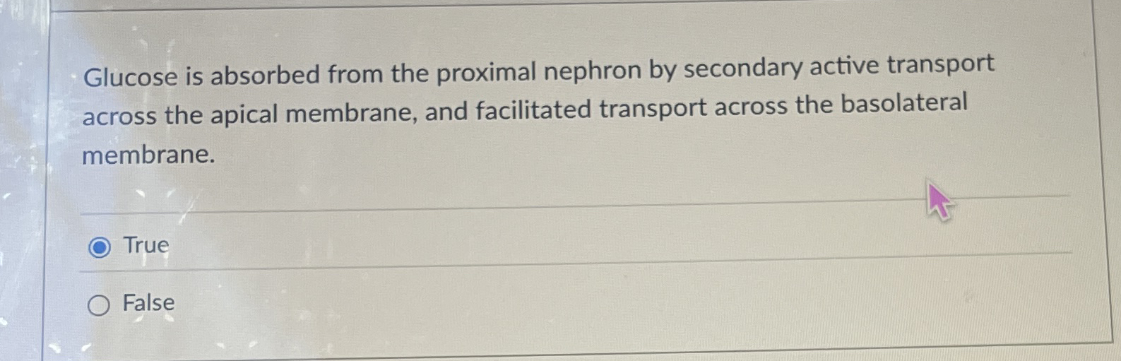 Solved Glucose is absorbed from the proximal nephron by | Chegg.com