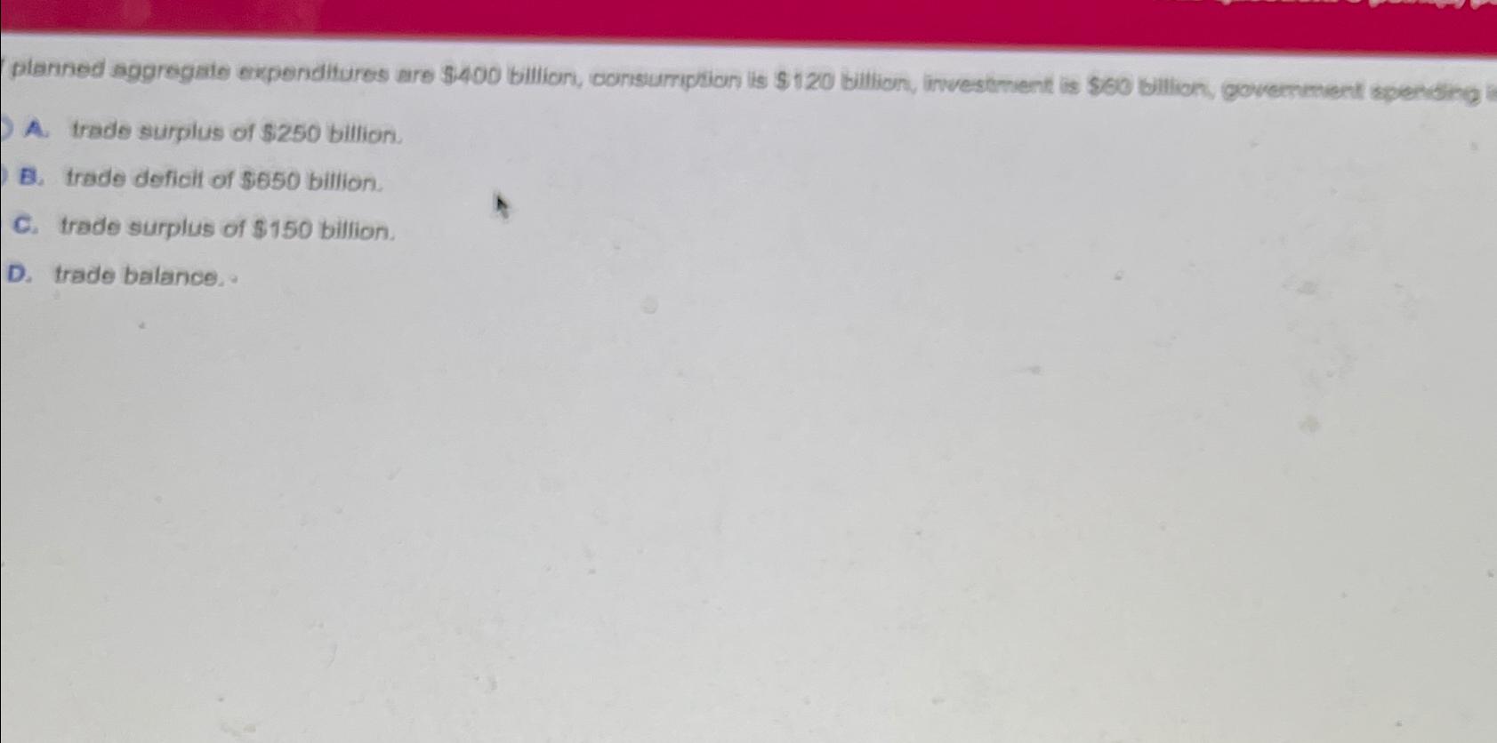 Solved planned aggregate expenditures are $400 ﻿billion, | Chegg.com