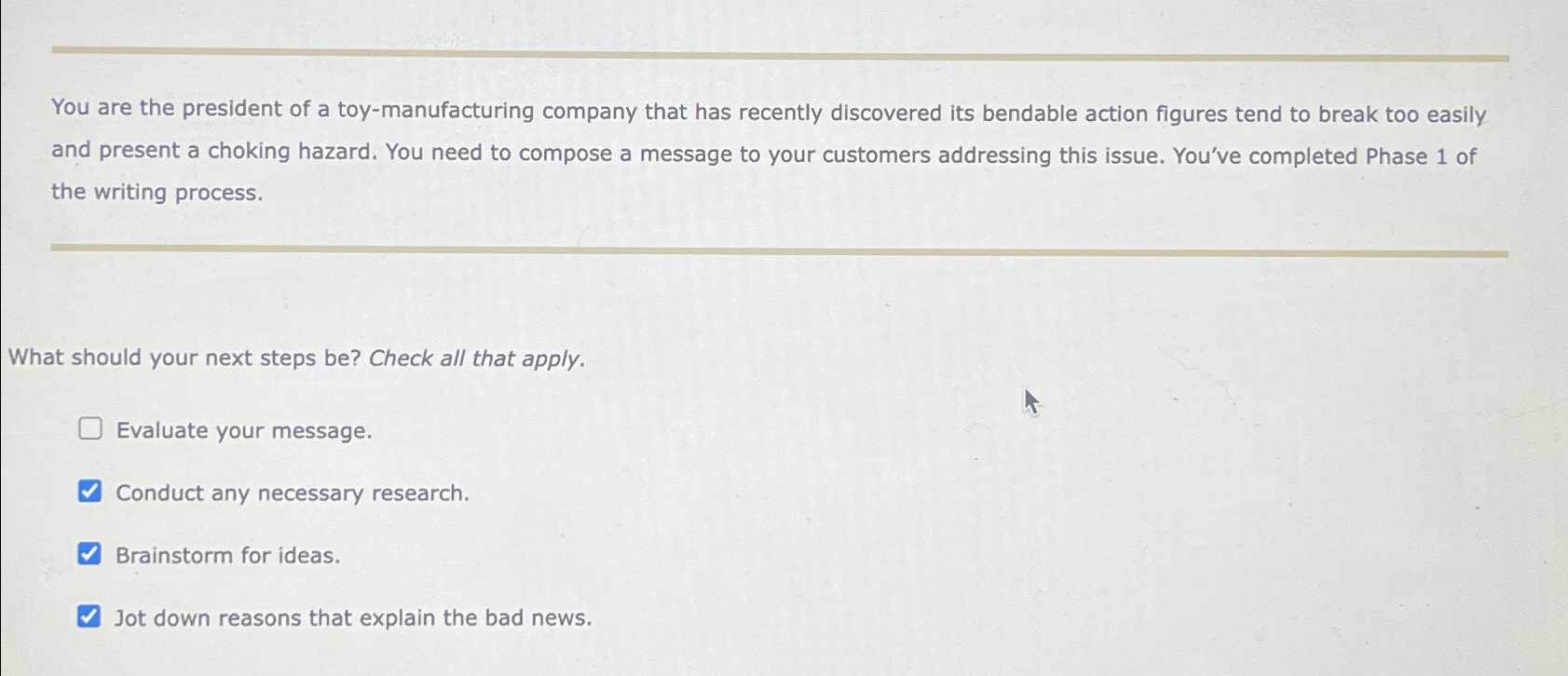 Solved You are the president of a toy-manufacturing company | Chegg.com