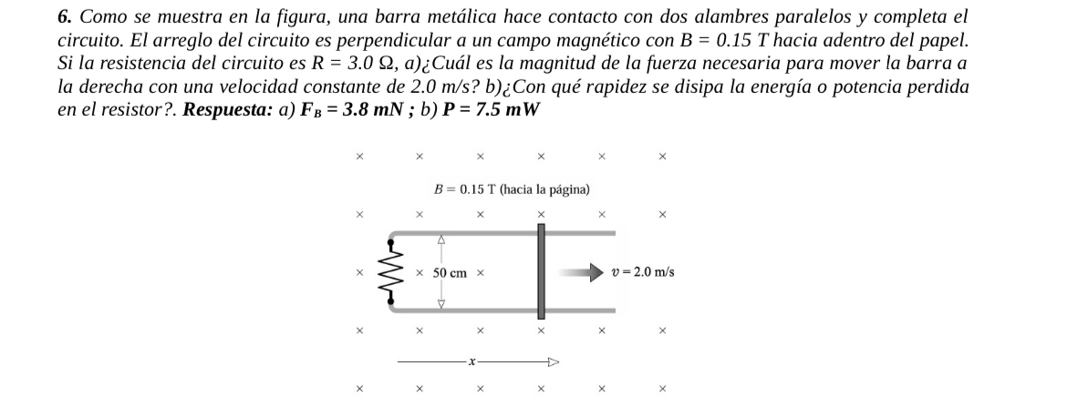 Solved Como se muestra en la figura, una barra metálica hace | Chegg.com