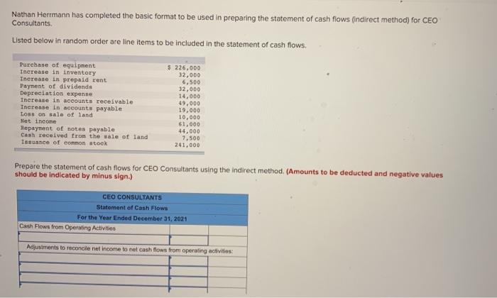 Solved Nathan Herrmann has completed the basic format to be | Chegg.com