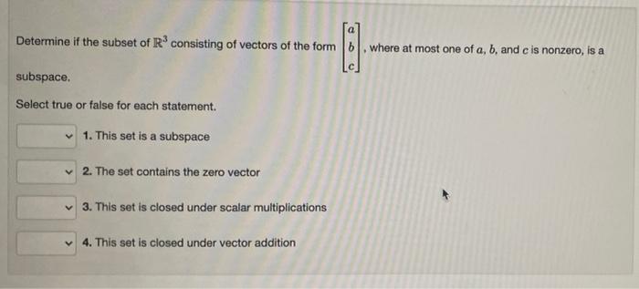 Solved Determine If The Subset Of R Consisting Of Vectors Of