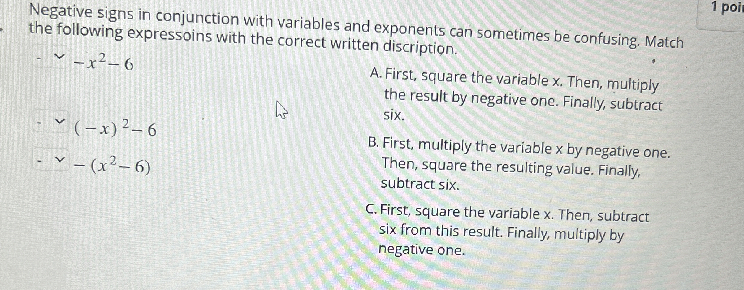 Negative signs in conjunction with variables and | Chegg.com