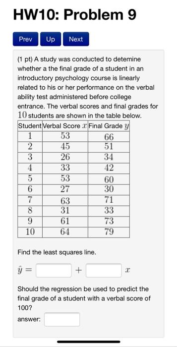 Solved HW10: Problem 8 Prev Up Next (1 pt) is the number of | Chegg.com