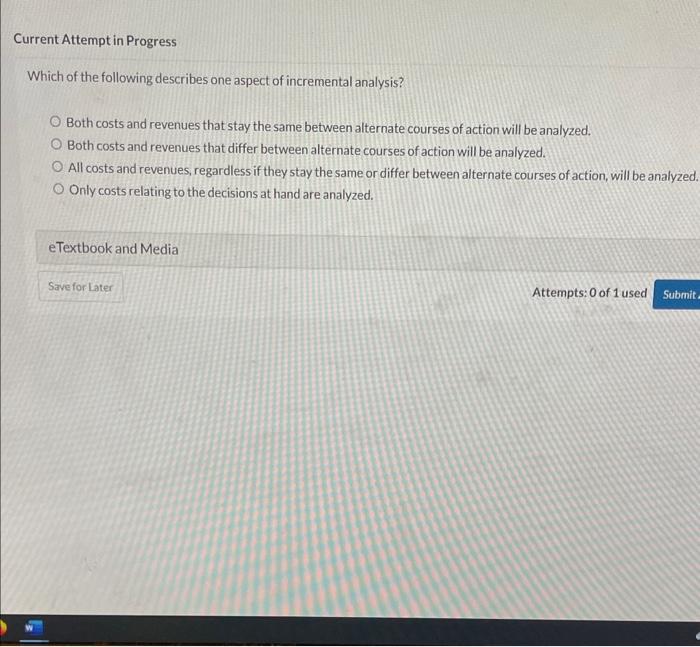 Solved Which of the following describes one aspect of | Chegg.com