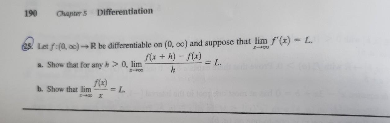 Solved 25 Let F 0 ∞ →r Be Differentiable On 0 ∞ And