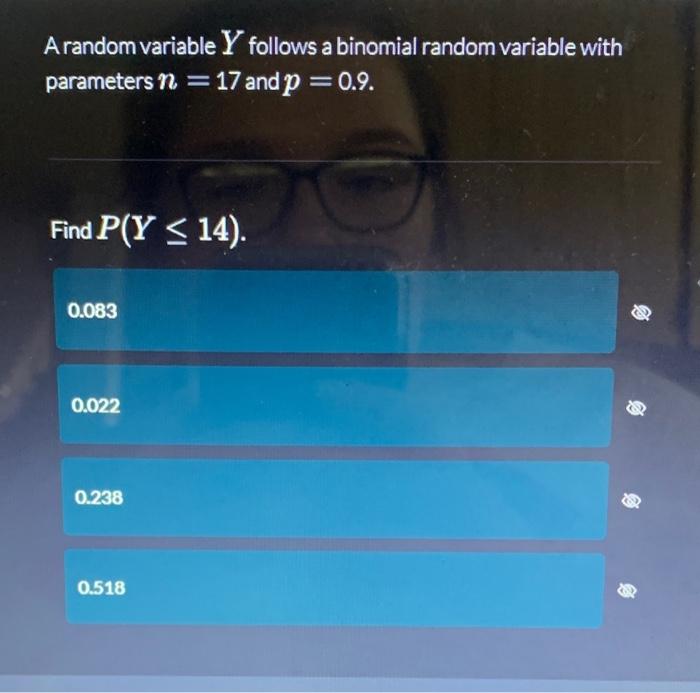 Solved A random variable Y follows a binomial random | Chegg.com