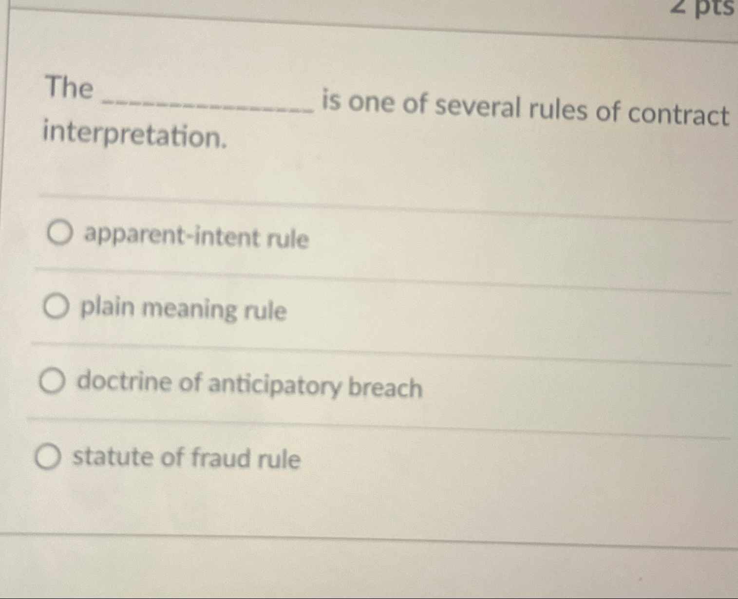 Solved Thi is one of several rules of contract | Chegg.com