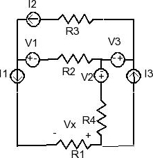 Solved Given I1, I2, I3, R1, R2, R3, R4, V1, V2, V3Use ohm's | Chegg.com