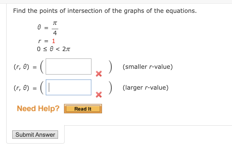 Solved Find the points of intersection of the graphs of the | Chegg.com