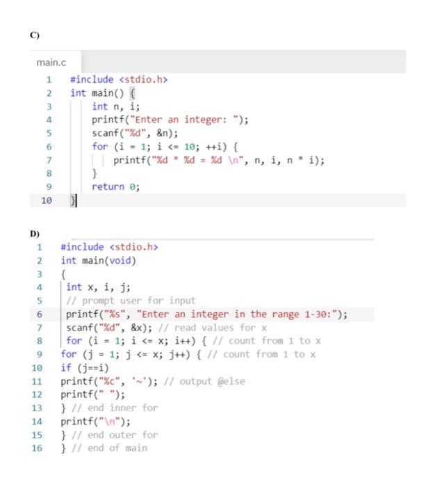 Solved E Question 1 4marks What Does The Following Programs 