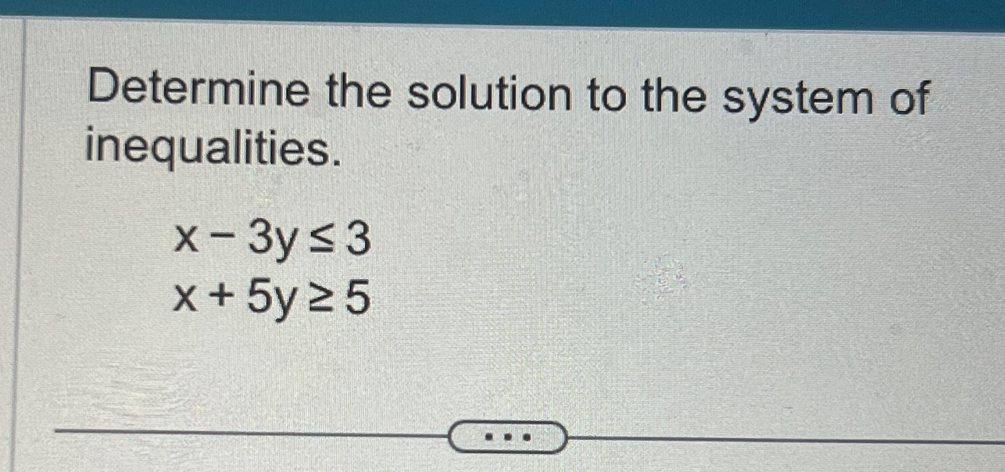 Solved Determine the solution to the system of | Chegg.com