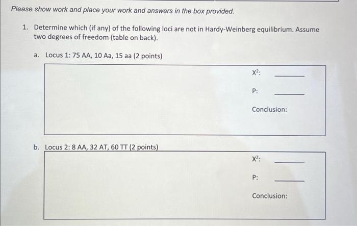 Solved Please show work and place your work and answers in | Chegg.com