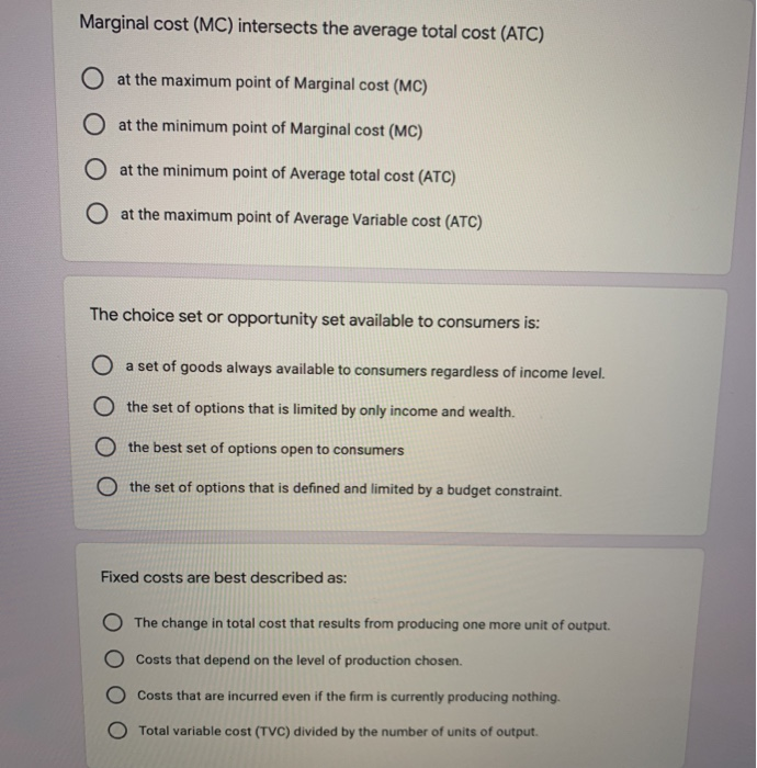 Solved Marginal cost (MC) intersects the average total cost | Chegg.com