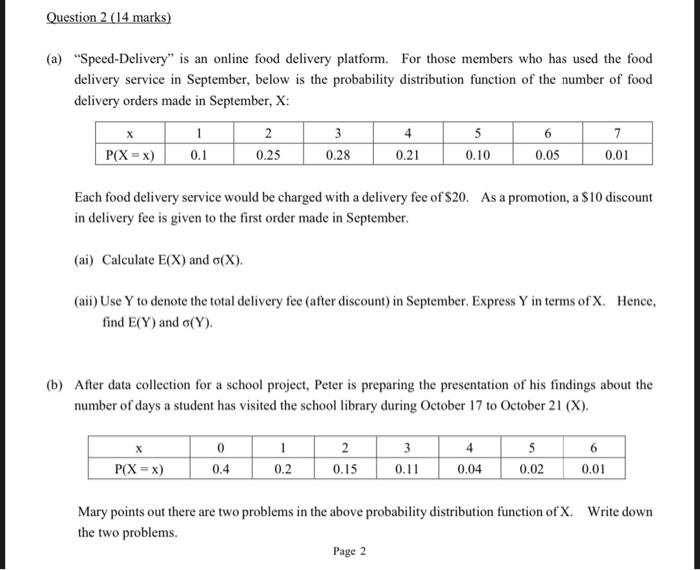 Solved a) "Speed-Delivery" is an online food delivery | Chegg.com