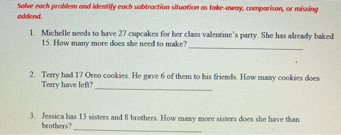 Solved Solve each problem and identify each subtraction | Chegg.com