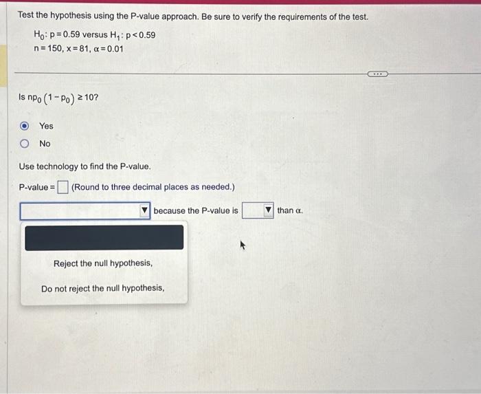 Solved Test the hypothesis using the P-value approach. Be | Chegg.com