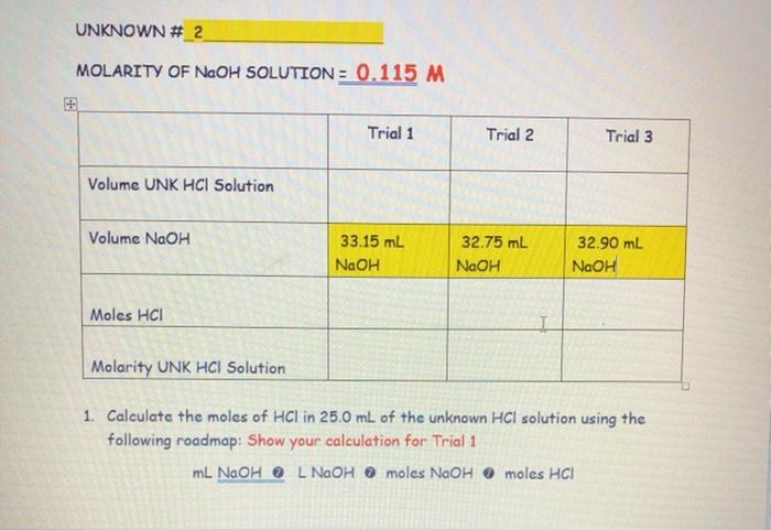 Solved HCl(aq) + NaOH(aq) NaCl(aq) + H2O(1) The NaOH | Chegg.com