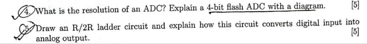 Solved What is the resolution of an ADC? Explain a 4-bit | Chegg.com