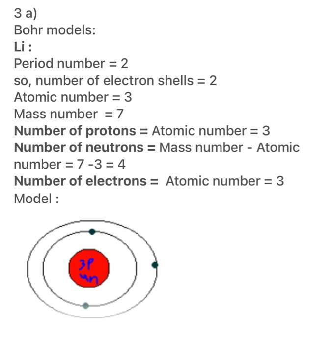 Solved 3. a) Draw a “Bohr model” diagram for Li and Na. | Chegg.com