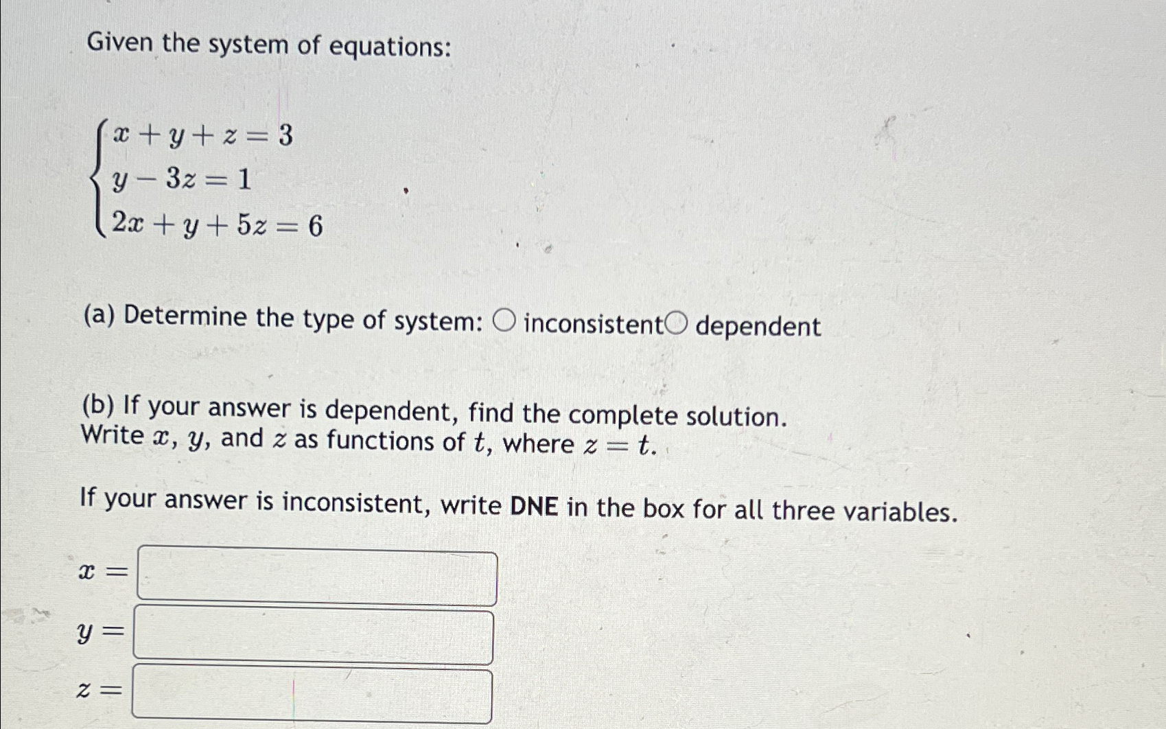 Solved Given the system of | Chegg.com