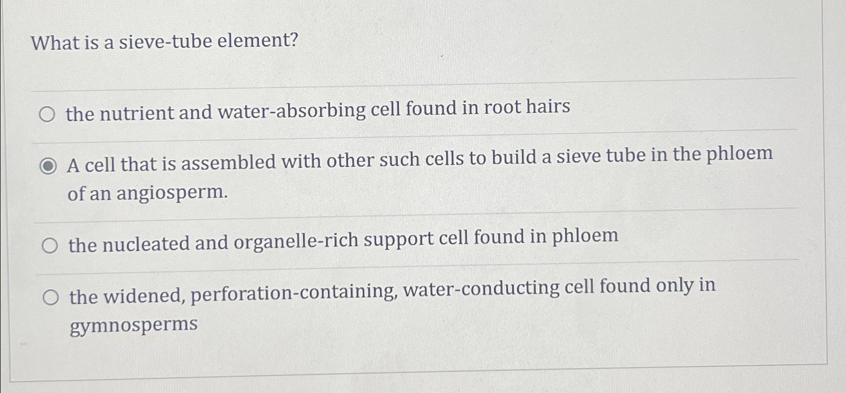 Solved What is a sieve-tube element?the nutrient and | Chegg.com