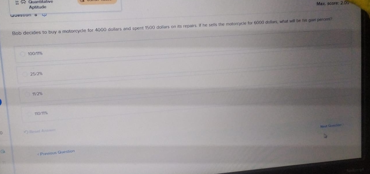 Solved QuantitaliveAptitudeMax, score: 200Bob decides to buy | Chegg.com