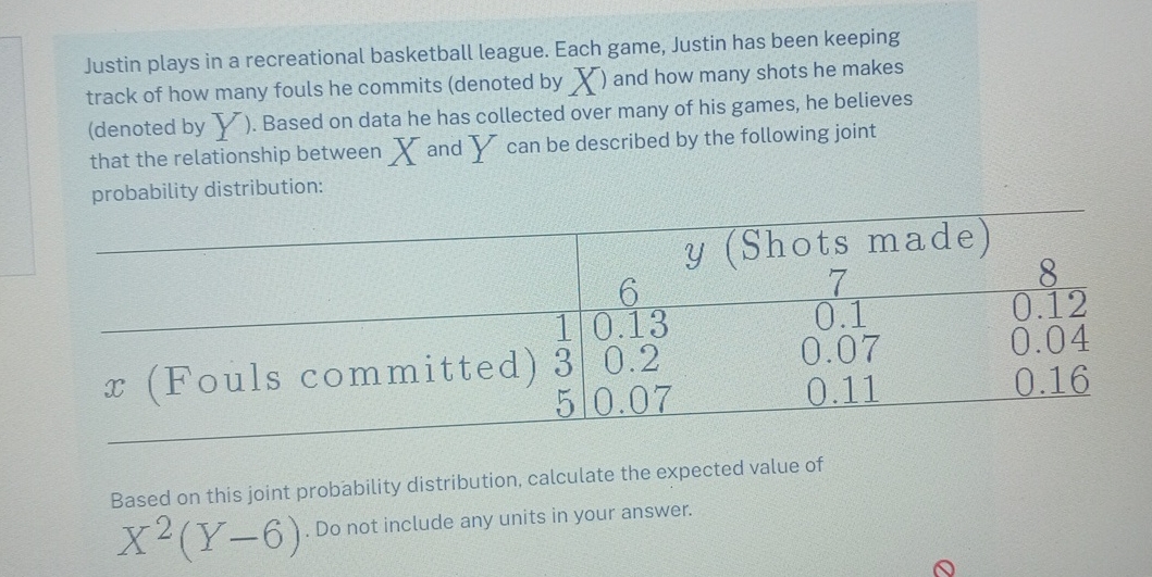 Solved Justin plays in a recreational basketball league. | Chegg.com