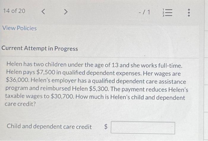 Solved Helen has two children under the age of 13 and she | Chegg.com