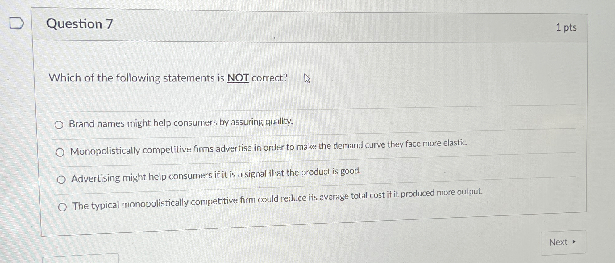 Solved Question 71 ﻿ptsWhich of the following statements is | Chegg.com