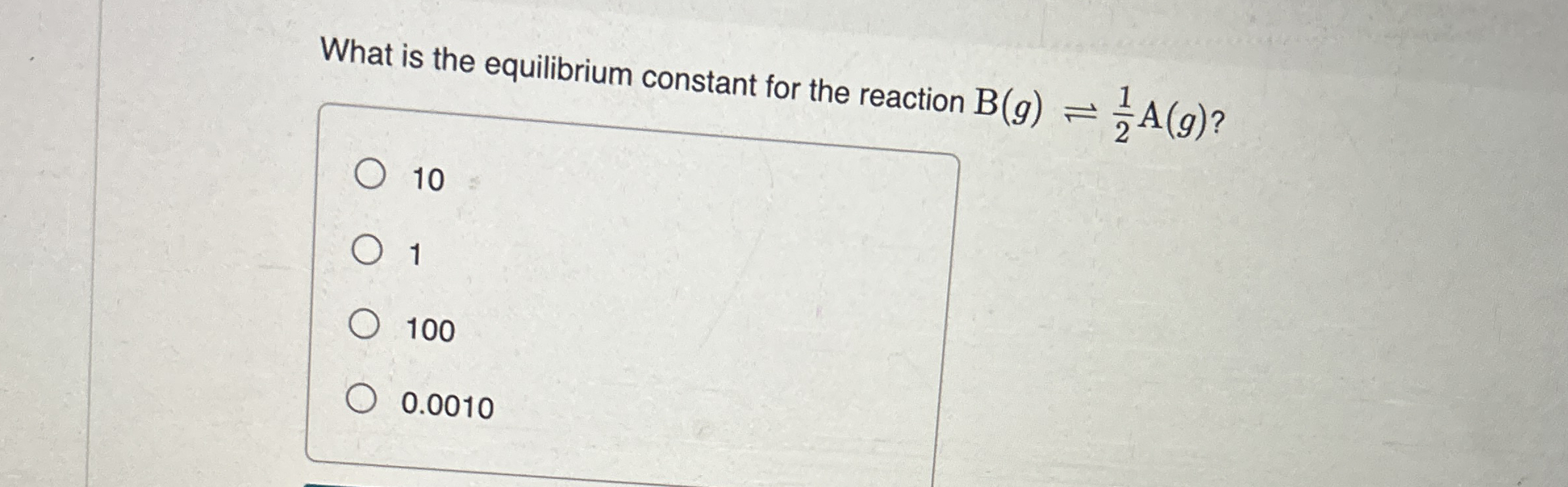 Solved What is the equilibrium constant for the reaction | Chegg.com