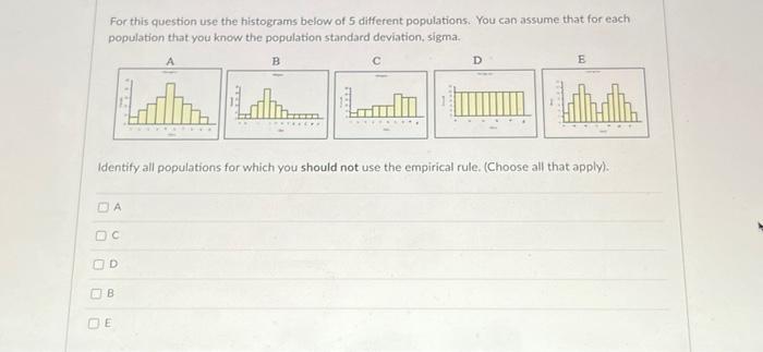 Solved For this question use the histograms below of 5 | Chegg.com
