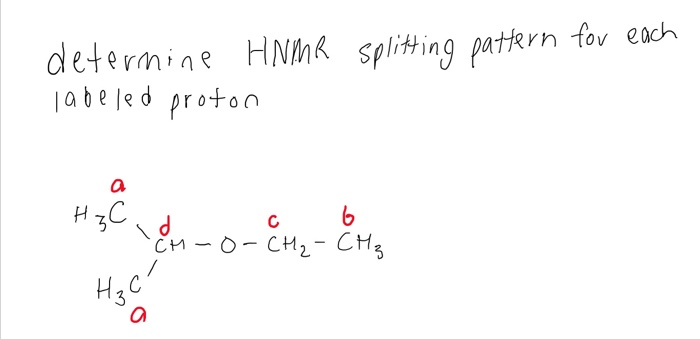 Solved determine HNMR splitting pattern for each labeled | Chegg.com