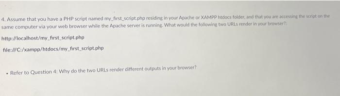 Solved 4. Assume that you have a PHP script named my | Chegg.com