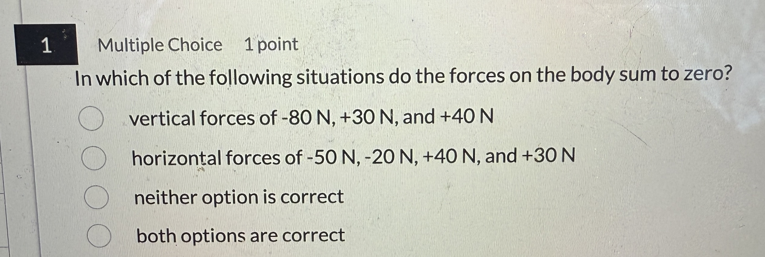 Solved 1Multiple Choice1 ﻿pointIn which of the following | Chegg.com