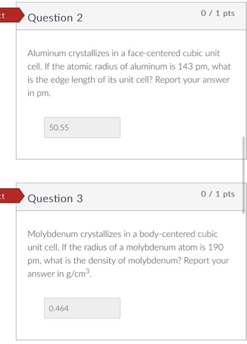Solved Aluminum crystallizes in a face-centered cubic unit | Chegg.com