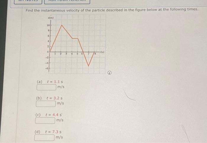 Solved Find the instantaneous velocity of the particle | Chegg.com