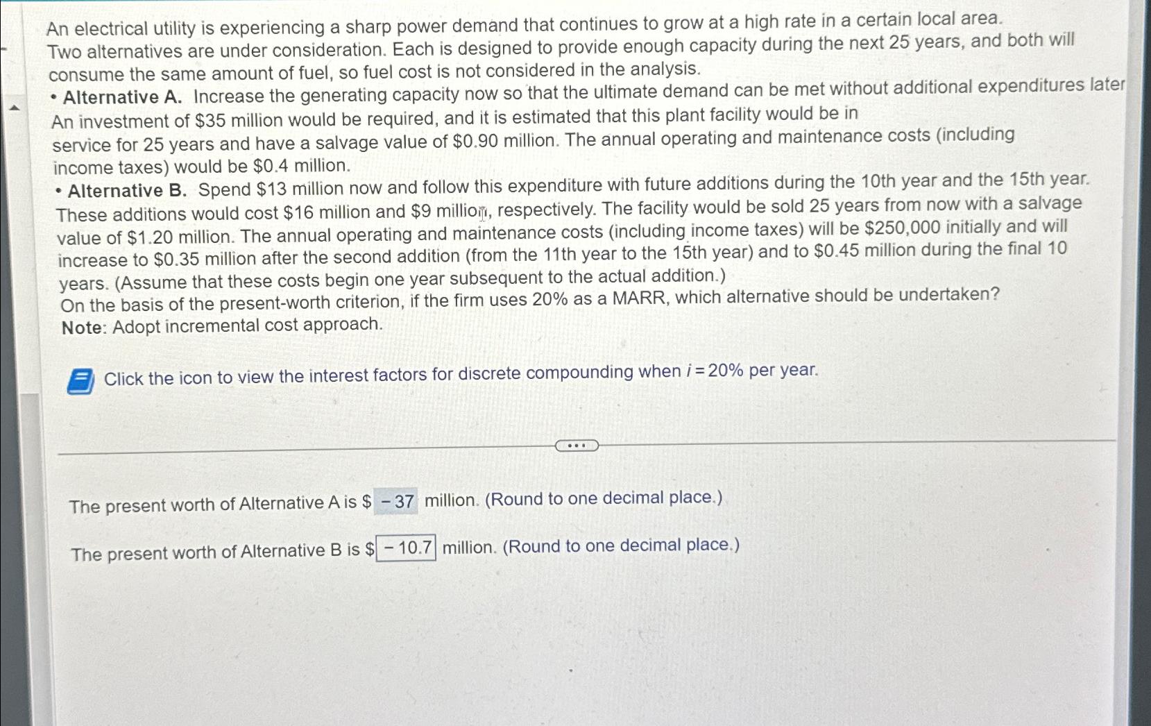 Solved An electrical utility is experiencing a sharp power | Chegg.com