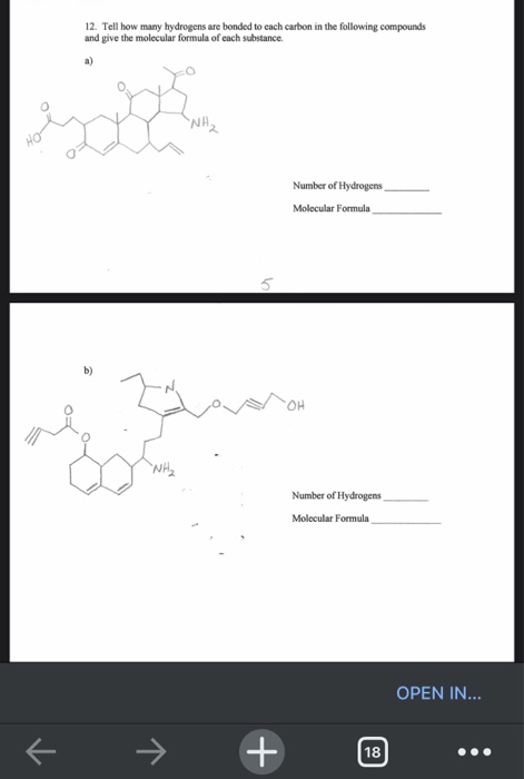 Solved 12. Tell how many hydrogens are bonded to cach carbon | Chegg.com Solved 12. Tell how many hydrogens are bonded to cach carbon | Chegg.com