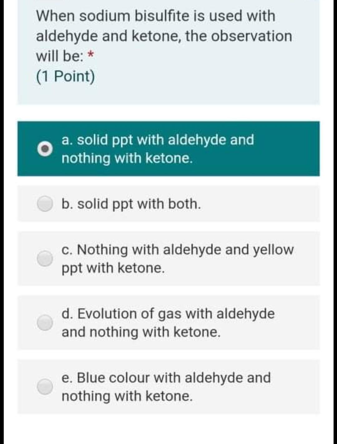 Solved When sodium bisulfite is used with aldehyde and | Chegg.com