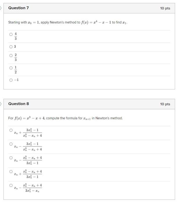 Solved Starting with x0=1, apply Newton's method to | Chegg.com