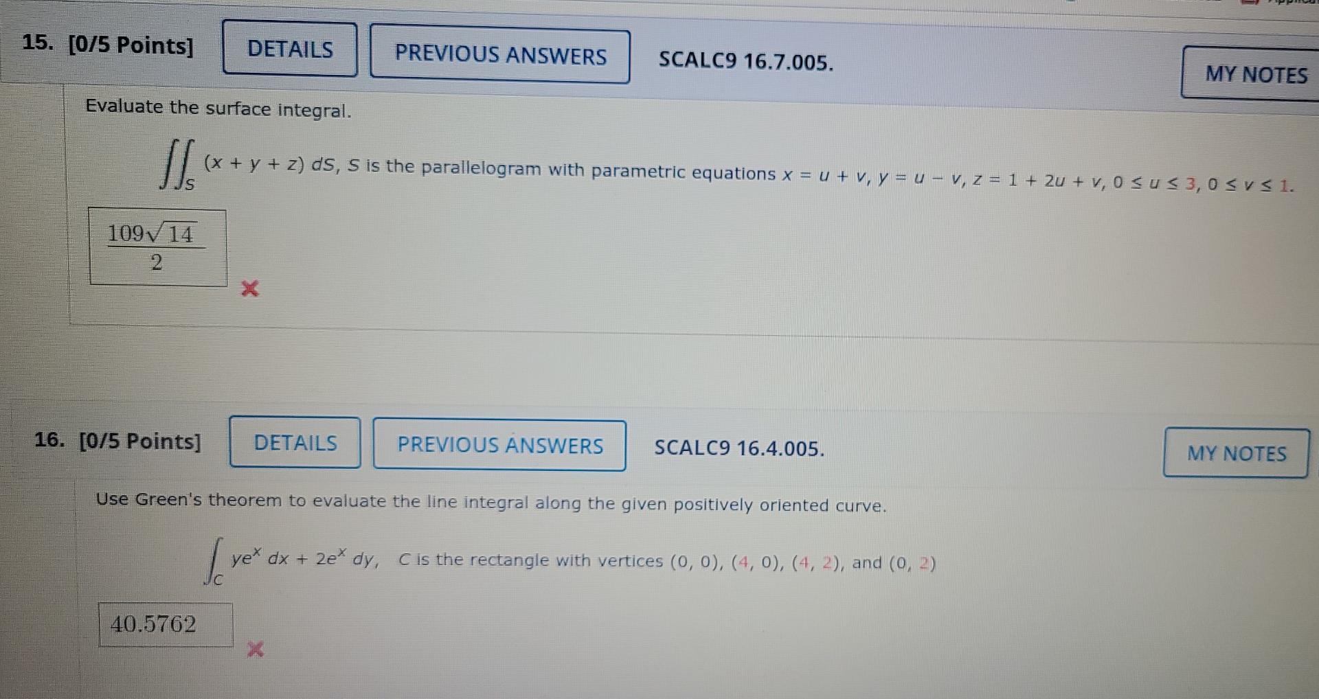Solved 15. [0/5 Points] DETAILS PREVIOUS ANSWERS SCALC9 | Chegg.com